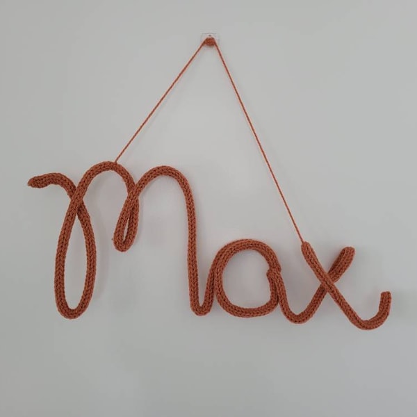 Personalised Knitted Wire Words Cord Names Wall Decor Wall Signs With ...