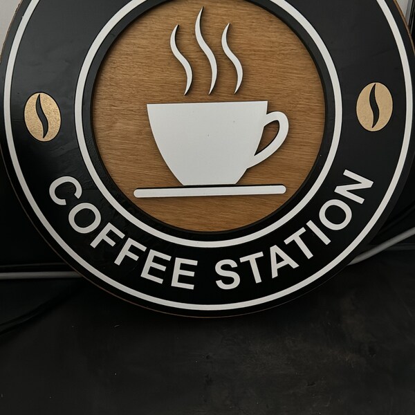 Personalised Coffee Shop Vintage Logo Sign / Custom Kitchen Wooden Sign ...