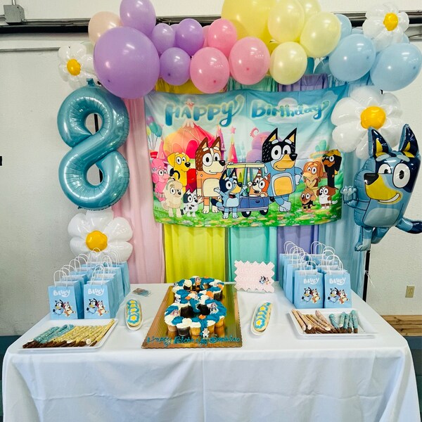 Bluey Birthday Party Welcome Sign, Kid's Party Sign, Bluey Dog Birthday ...