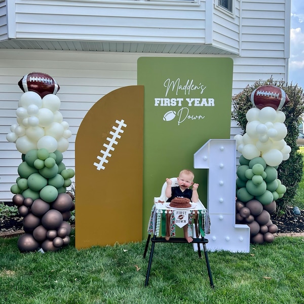 First Year Down Decal for Football Birthday Party Baby Boy First ...