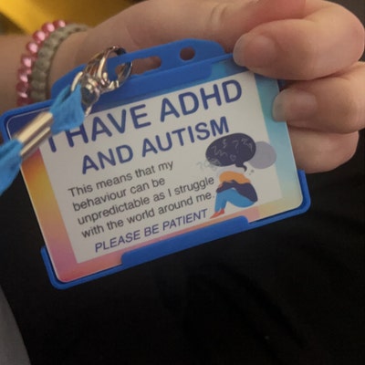 I Have ADHD and Autism Disability ID Card & Lanyard 8 Colours - Etsy