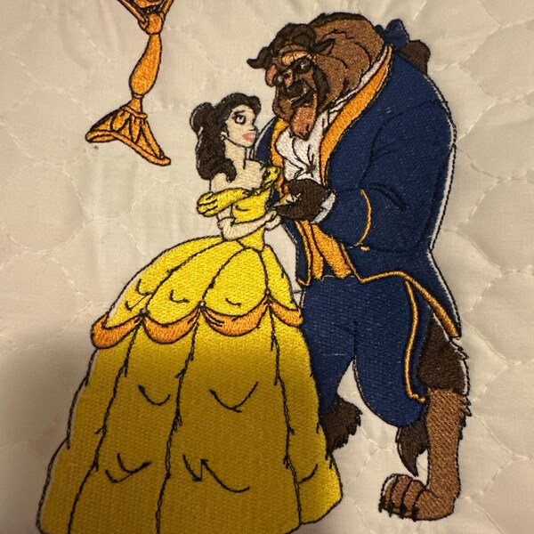 Princess Belle and the Beast Embroidery Design, Princess Belle ...