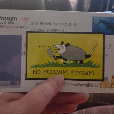 No Crossum Possum Sticker - Etsy