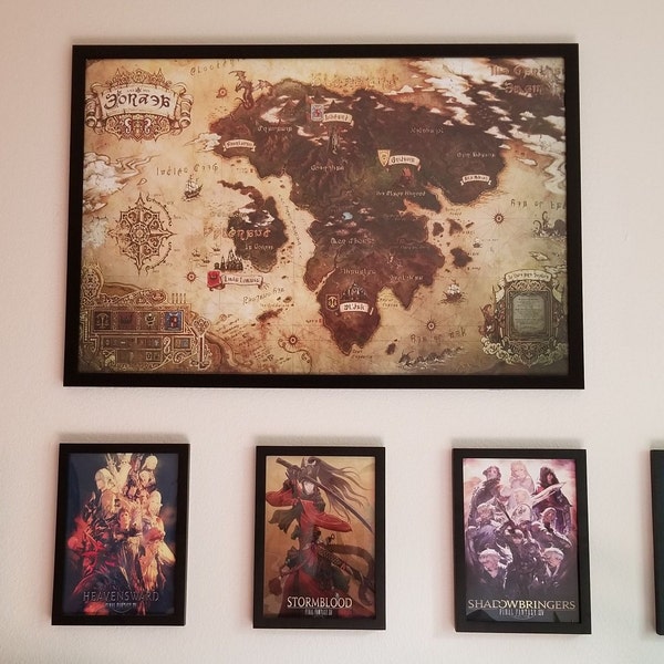FFXIV Eorzea Map Matte Poster Gaming Wall Art - Etsy