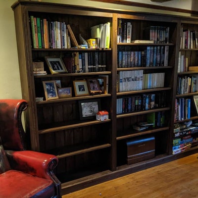 Solid Wood, 7ft X 11ft Bookcase, heavy Duty Adjustable Multi Display ...