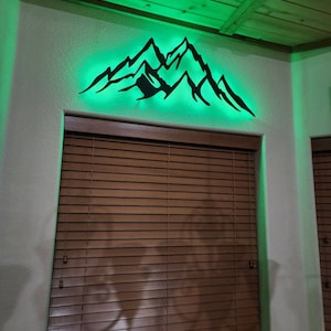 Mountain LED Metal Art Sign / Light up Mountain Metal Sign / Multi ...