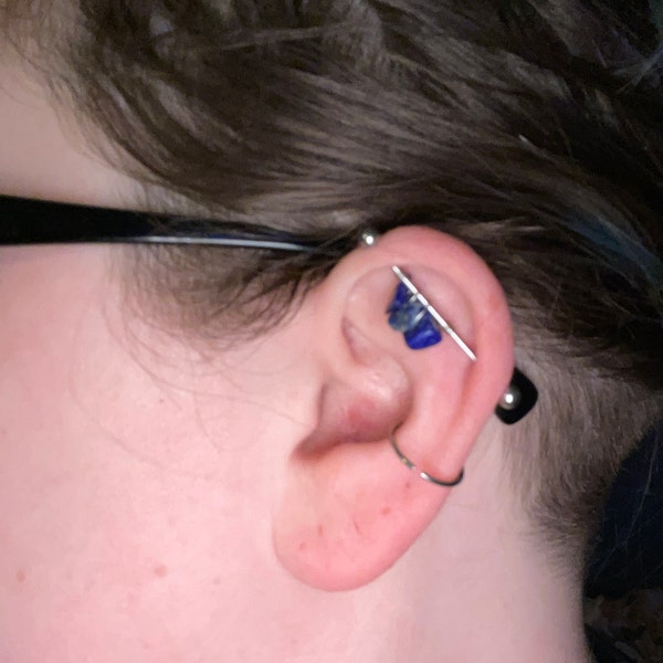Wire Wrap Amethyst Industrial Bar 316L Stainless Surgical Steel ...
