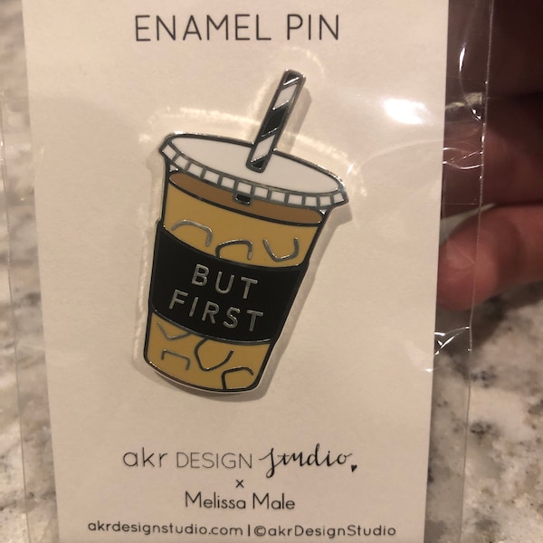 Iced Coffee Pin/ Coffee Pin/ Coffee Enamel Pin/ but First Coffee/coffee ...