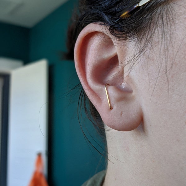 Line Thin Rounded Suspender Earrings J Earrings Sterling Silver Stud ...