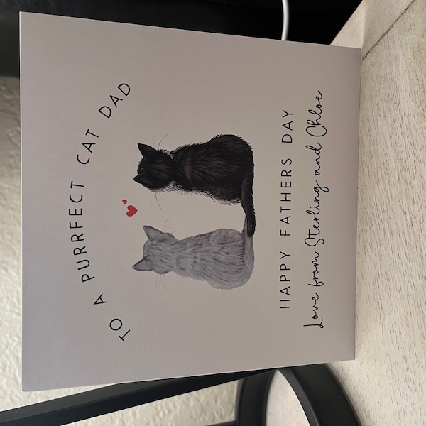 Personalised Cats Father's Day Card for Cat Dad | Fathers Day Card From ...