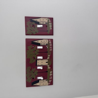 Light Switch Plate Covers Primitive Black With Saltbox and Colonials ...