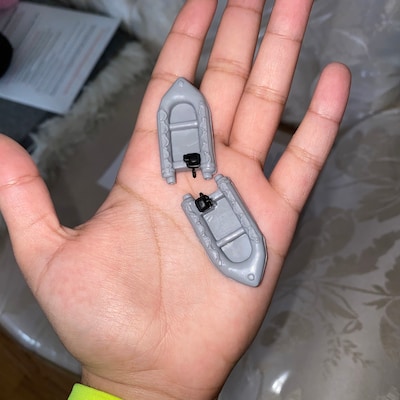 MINIATURE ZODIAC RAFT Inflatable Boat Figure Figurine Fairy Garden ...