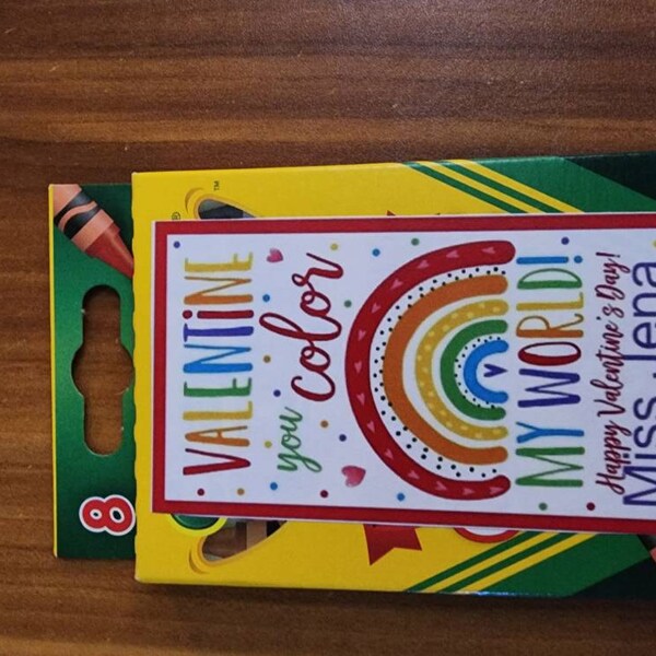 Editable Rainbow Valentine's Day Gift Tag Valentine You Color My World ...