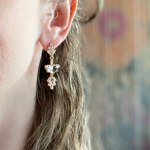 Vintage Style Earrings, Short Fan Earrings, Art Deco Earrings, Boho ...