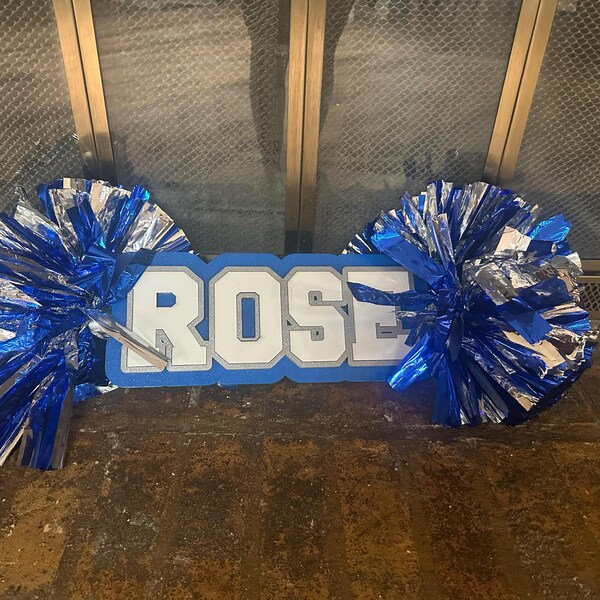 Pom Pom Sign Custom Cheer Stick - Game Day Signs - Custom Acrylic Cheer ...