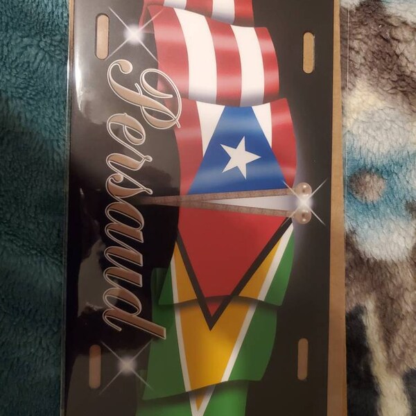 Puerto Rico Unity Flags Auto License Plate Personalize Gifts Any Name ...