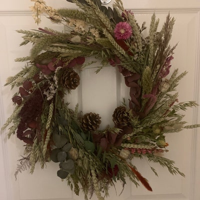 Autumn Dried Wreath Making Kit. Dried Flower DIY Autumnal Door Wreath ...