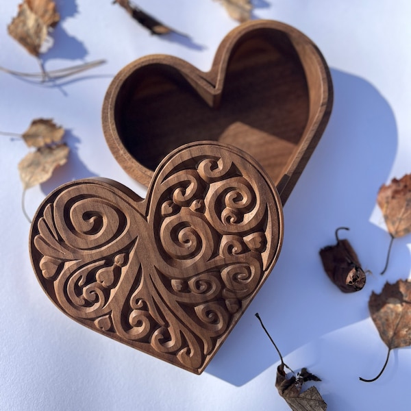 Valentine Herz Box Vorlage • VCarve Projekt für Schmuckschachtel + 3D ...