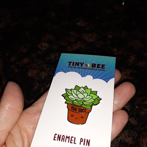 Succulent Enamel Pin Rude Pun "you Succ" - Rude Enamel Pin, Funny ...