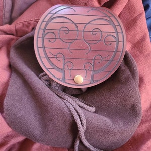 Hobbit Door Belt Bag Wood and Leather Hoobit Hole Form Black and Brown ...