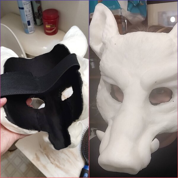 Wild Boar, Pig Mask, Unpainted, Soft Foam for LARP Combat, Quadrobics ...