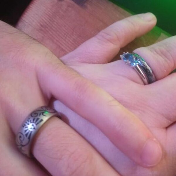 King and Queen Rings, King and Queen Wedding Rings, 2 Piece Couple Set ...