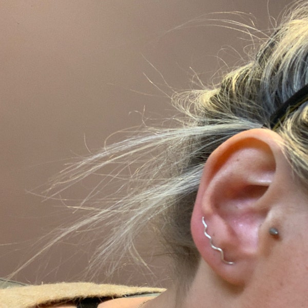Long Ear Climbers, Wavy Hammered Ear Cuffs, Contemporary Minimalist ...