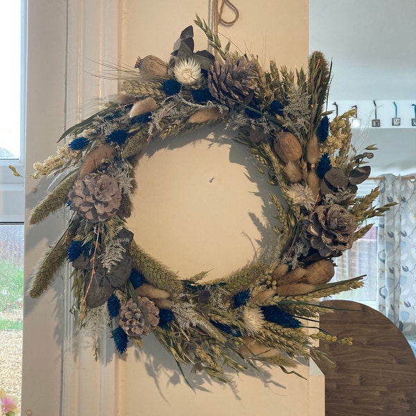 Autumn Dried Wreath Making Kit. Dried Flower DIY Autumnal Door Wreath ...