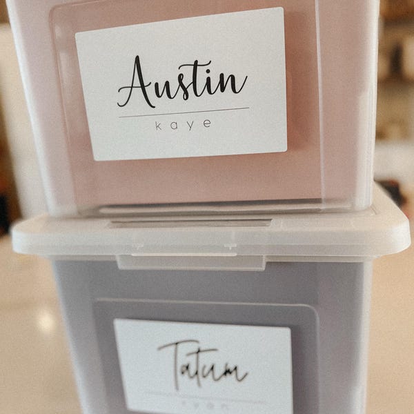 Milestone Tote Labels - School Memory Box Name Sticker and Folder ...
