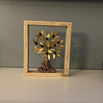 Olive Tree in Wooden Frame, Home Decor, Decoration Gift, Art Deco ...