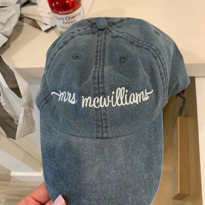 Personalized Baseball Hat, Custom Baseball Cap, Handwriting Script ...