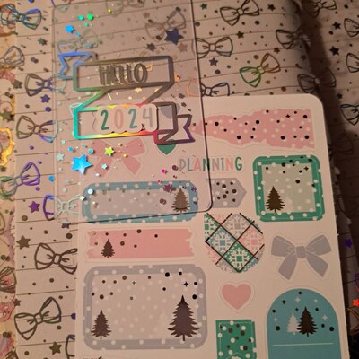 MONTHLY HEADERS Paint Swatch 3 Colour Combinations Functional Stickers ...