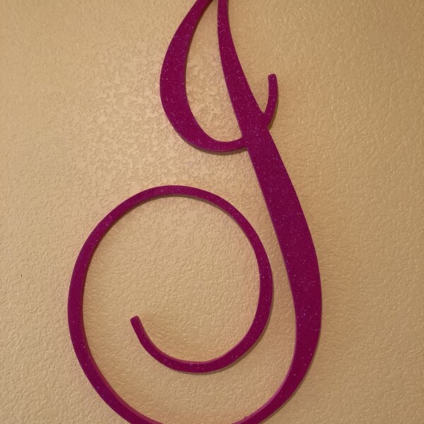 Wall Letters - Nursery Wall Art - Large Script Initial - Wooden Letter ...