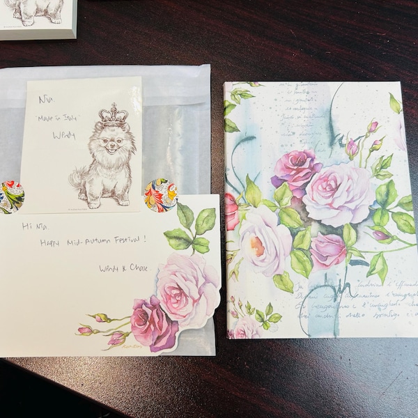 Italian Stationery by Rossi 10 Flat Note Cards With Matching Lined ...