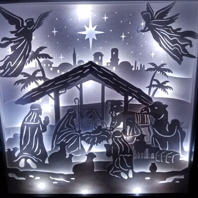 Paper Lantern Nativity of Jesus Paper Cut Lamp for (Download Now) - Etsy