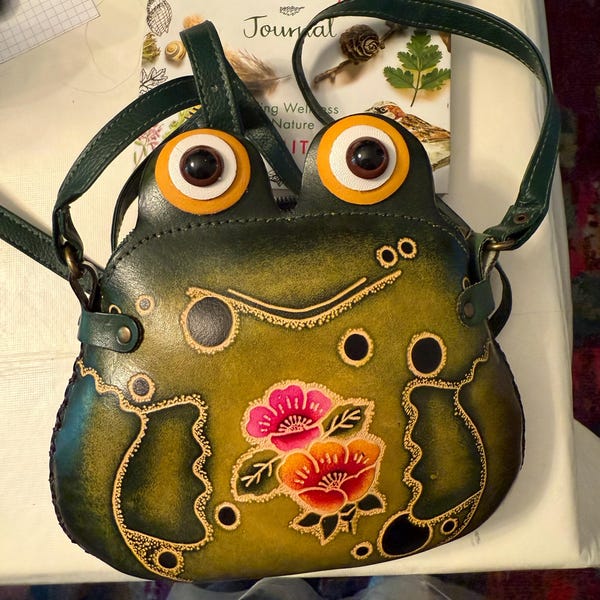 Genuine Handmade Leather Green Turtle Handbag - Etsy