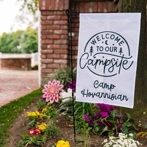 Welcome to Our Campsite Personalized Garden Flag, Custom Camping Flag ...