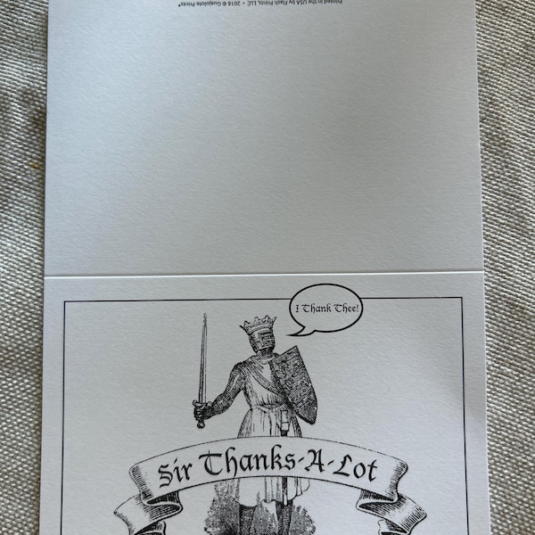 Sir Lancelot Thank You Cards: Medieval Knight Stationery (12 Count) - Etsy