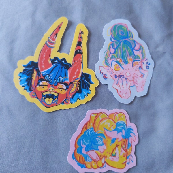 Demon Girl Waterproof Sticker Set! - Etsy