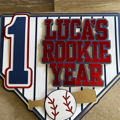 Baseball Birthday Cake Topper, Rookie of the Year First Birthday Cake ...