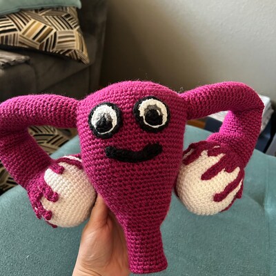 Crochet Pattern UTERUS With Fallopian Tubes & Ovaries Womb Model Doula ...