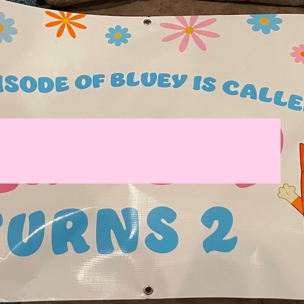 Bluey Floral Daisy Birthday Party Banner - Etsy