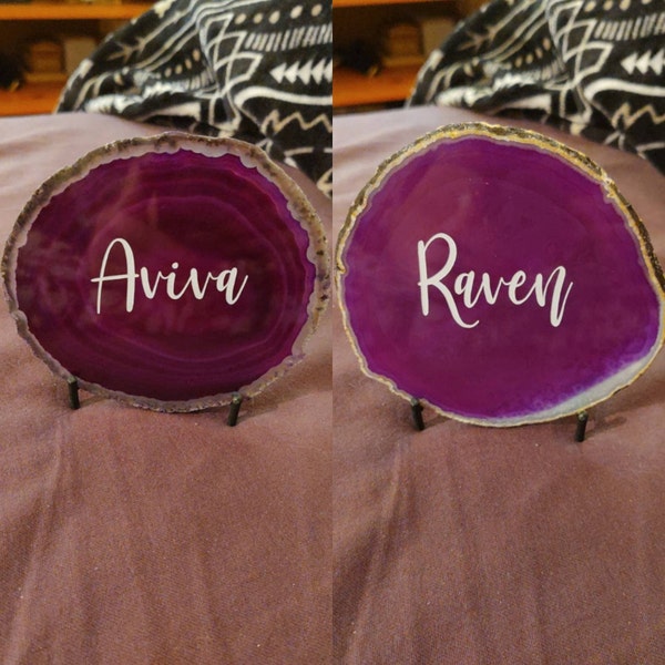 Personalized Engraved Agate Slice | Personalized Gift | Custom Plaque ...
