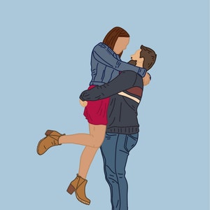 Two People Custom Portrait From Photo | Digital Download - Etsy