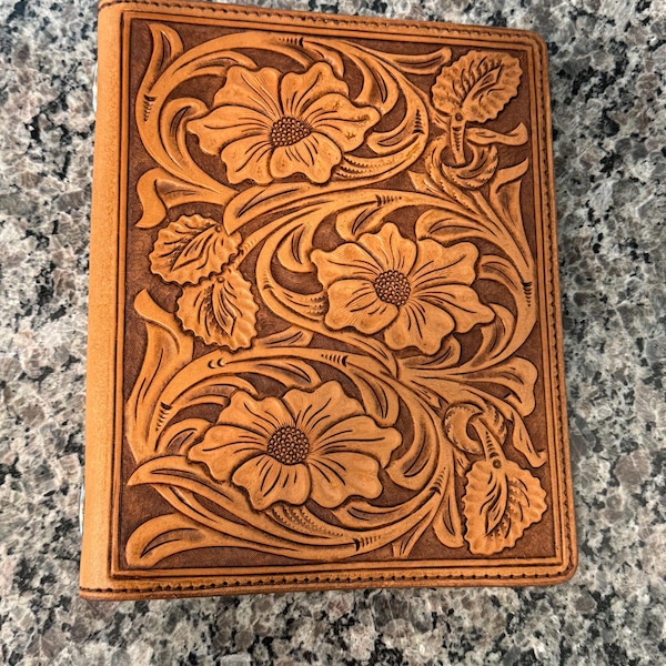 Hand Tooled Leather Day Planner - Etsy