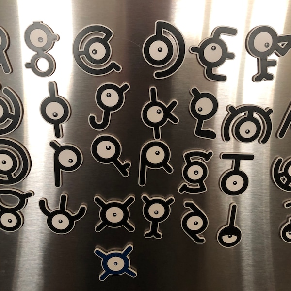 Pokémon Unown Fridge Magnets - Complete Set (28) Plus Bonus Shiny - Etsy
