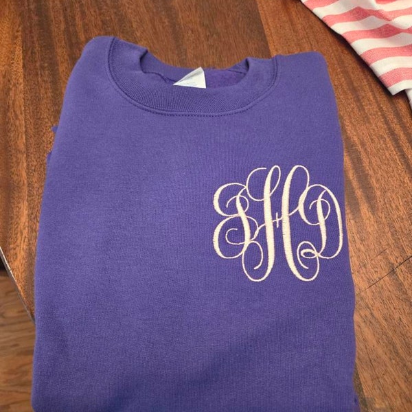 Monogrammed Youth Sweatshirt- Personalized Girls Crewneck- Youth ...
