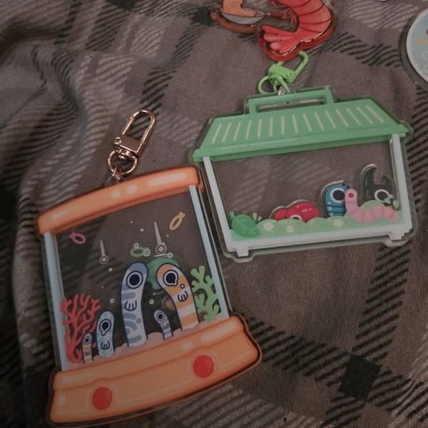 Bug Keeper 3.5 Inch Shaker Acrylic Charm Critter Keeper Keychain Nature ...