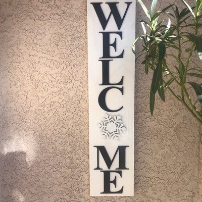 Interchangeable O Welcome Sign, 31 Vertical Porch Sign, Front Door ...