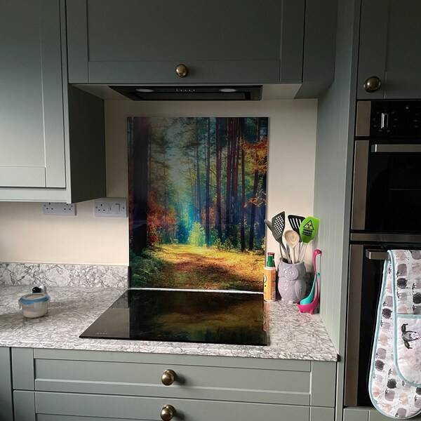 Stained Glass Kitchen Glass Splashback Heat Resistant 6mm Toughened ...